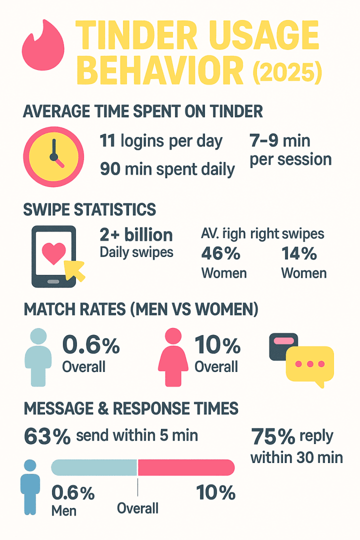 Tinder Statistics 2025: Users, Gender Ratio, Success Rates & More